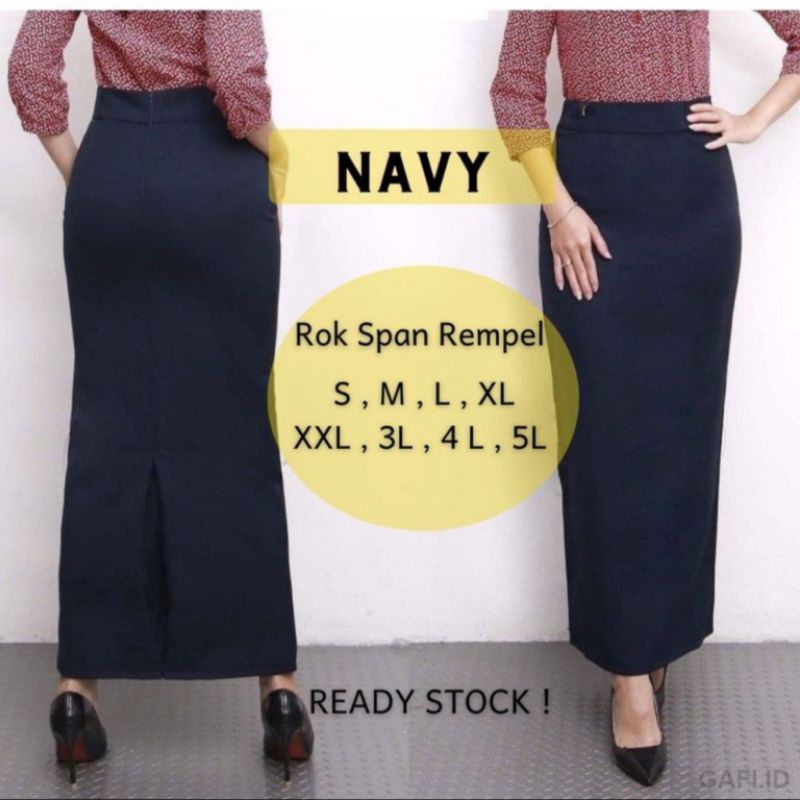 Jual ROK KERJA KANTOR MODEL PANJANG SPAN REMPEL BELAKANG JUMBO S-L5 ...