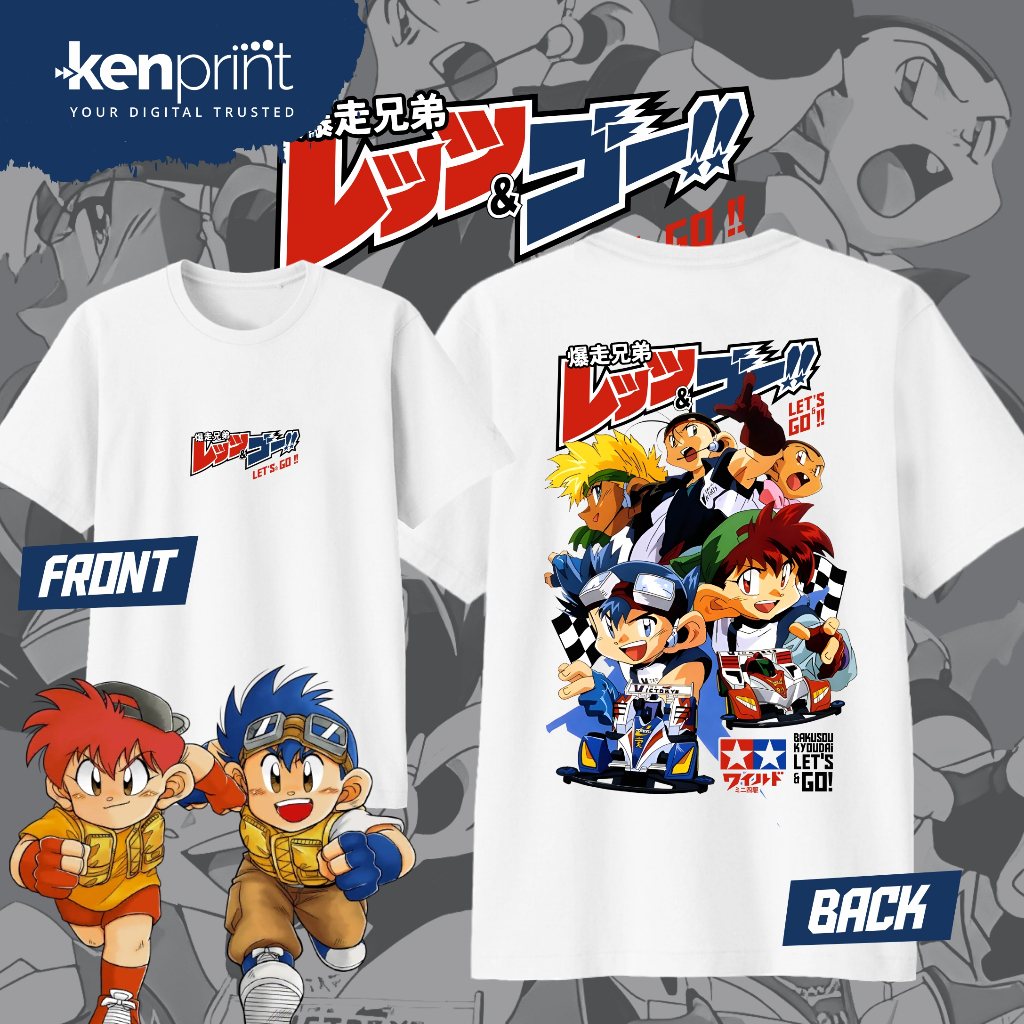 Jual Kaos ANIME TAMIYA LET'S & GO | BAKUSOU KYOUDAI LET'S & GO | NON ...