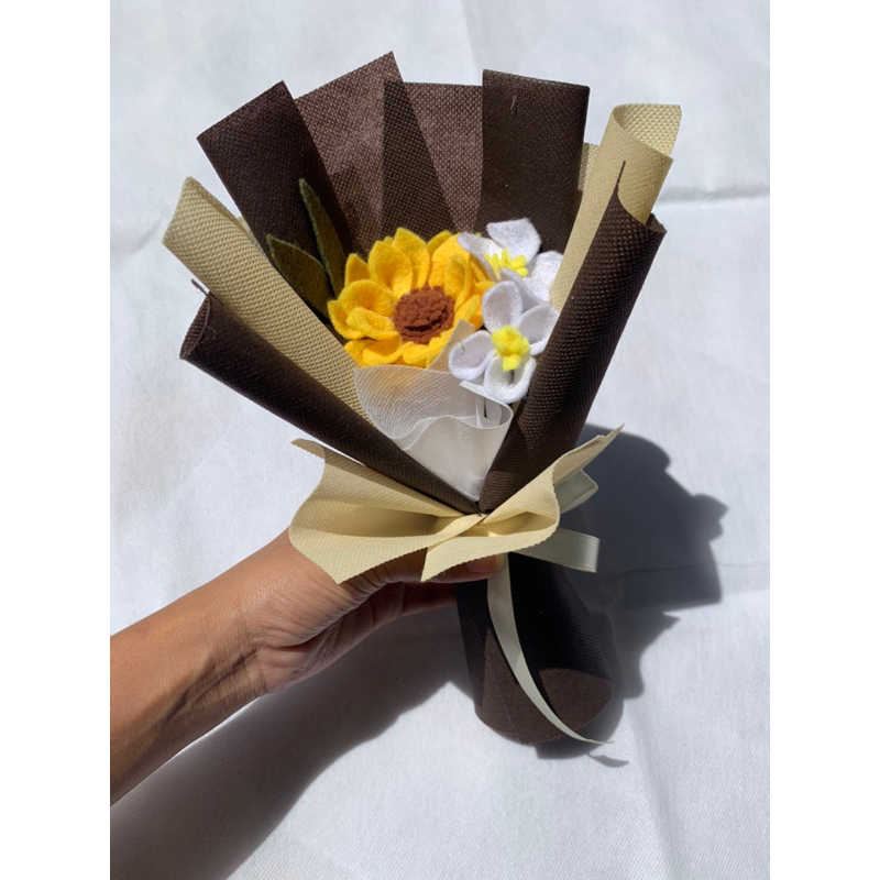 Jual BUKET FLANEL MINI (Sunflower )/ BUKET KAWAT BULU MINI / BUKET SATU ...