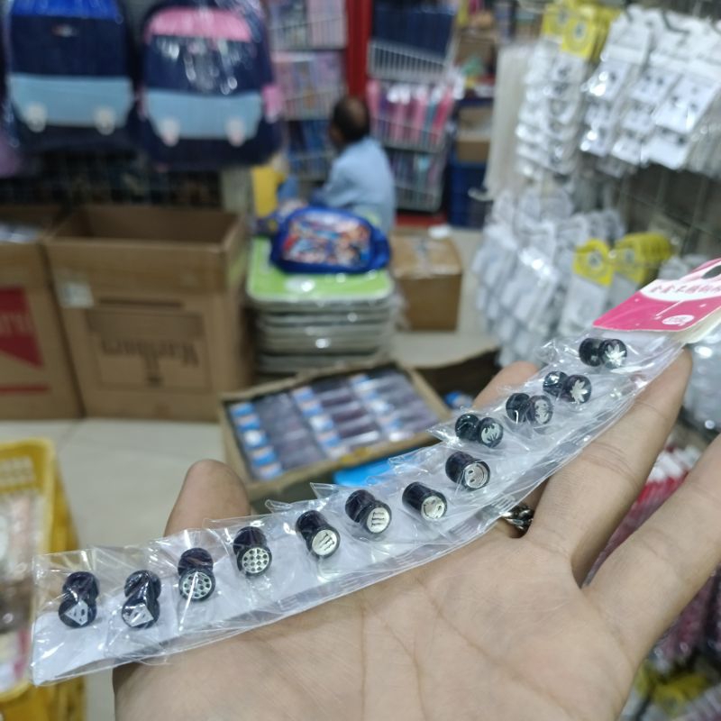 Jual Anting Piercing Roda Hitam Motif Terbaru!! Unisex isi 12pcs(1lusin ...