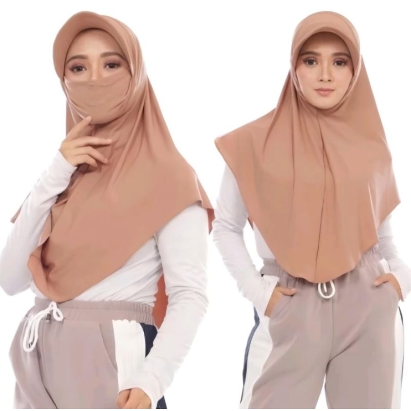 Jual Hijab Topi Nikob Masker Jersey Instan Jilbab Sporty Topi Nikob ...