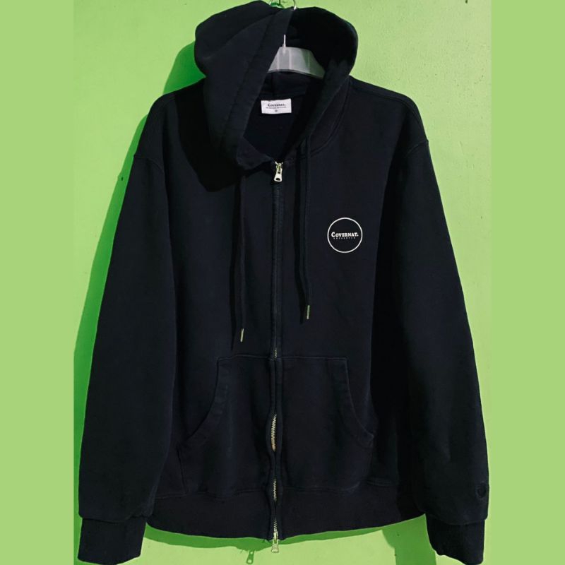 Jual Hoodie Zipper COVERNAT (Hitam) | Shopee Indonesia