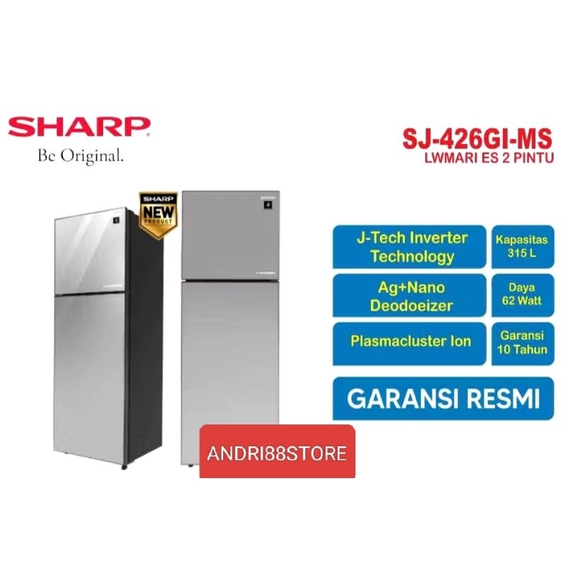 Jual SHARP KULKAS 2 PINTU SJ 426 GIMK GIMS INVERTER 315 LITER/ DOUBLE JUMBO | Shopee Indonesia