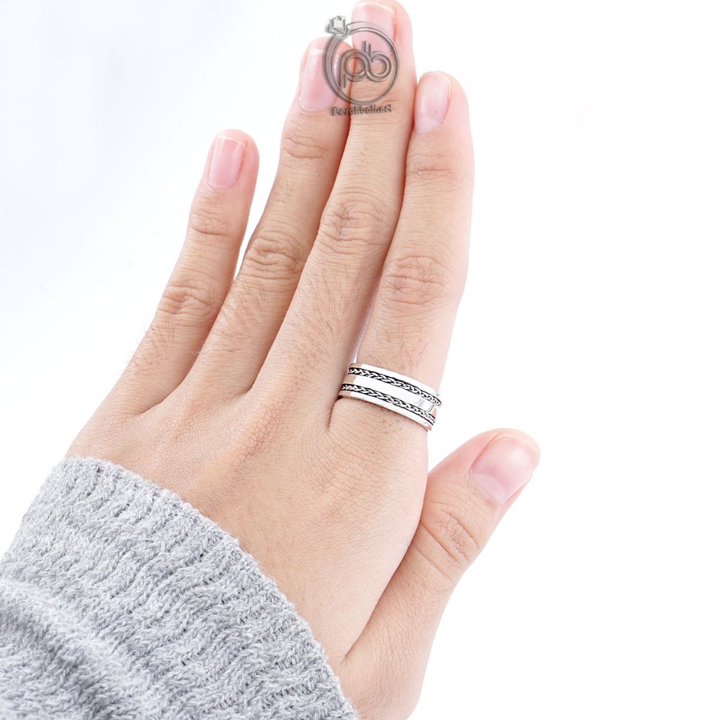 Jual Cincin Pria - Wanita Perak 925 Simple Elegant Jalin Duobraido ...