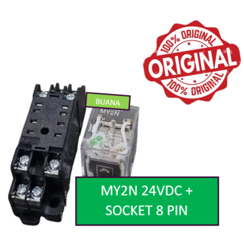 Jual SET Relay MY2N 24VDC + Socket - 8 pin / MY2N 24V / MY2 24VDC ...