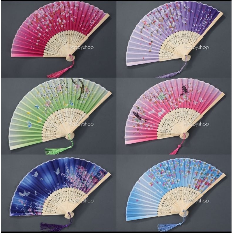Jual Kipas Tangan Bambu Bunga Gaya Jepang Cina Kipas Lipat Kipas Tari ...