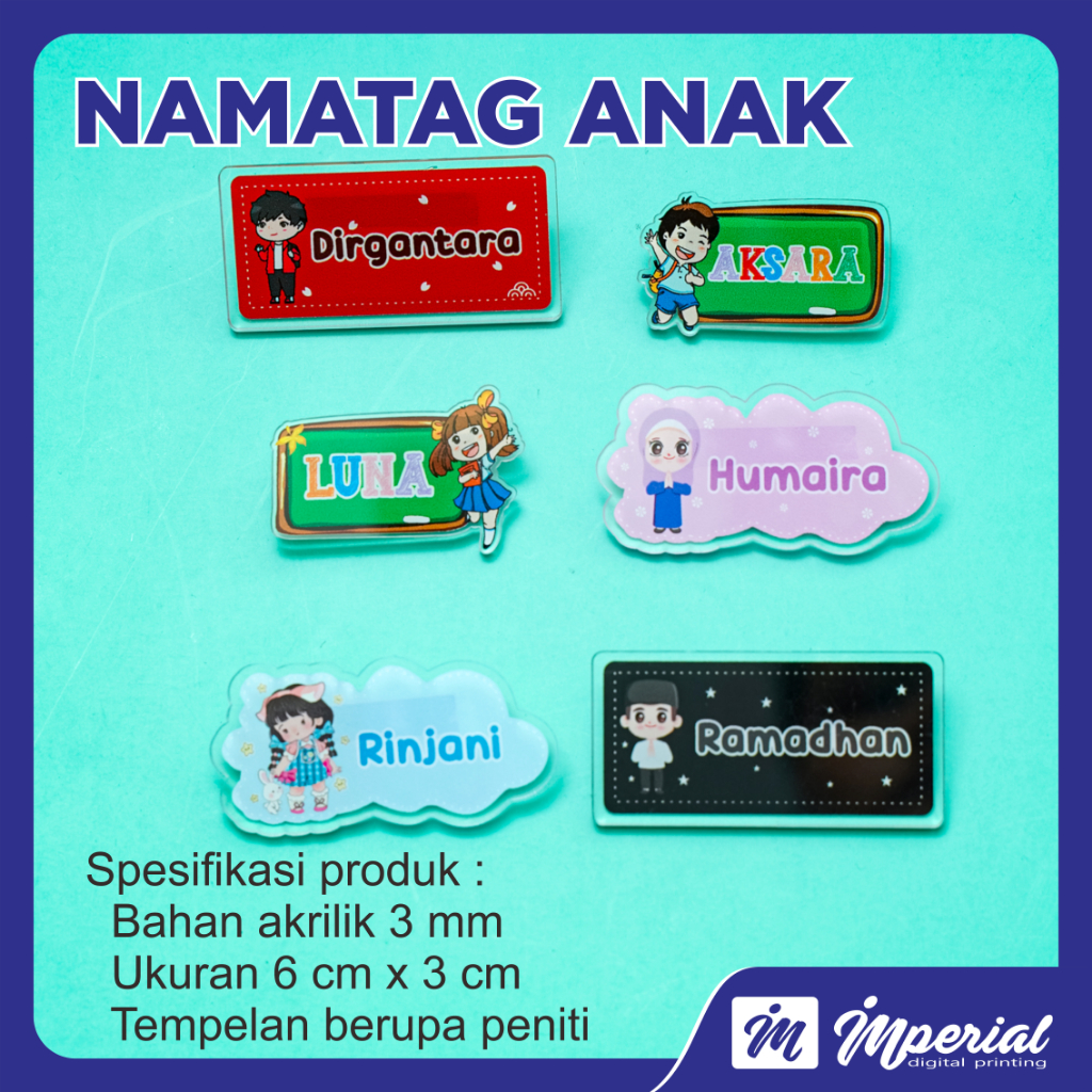 Jual Name Tag Pin Akrilik Custom Icon Papan Nama Karakter Nama Dada ...