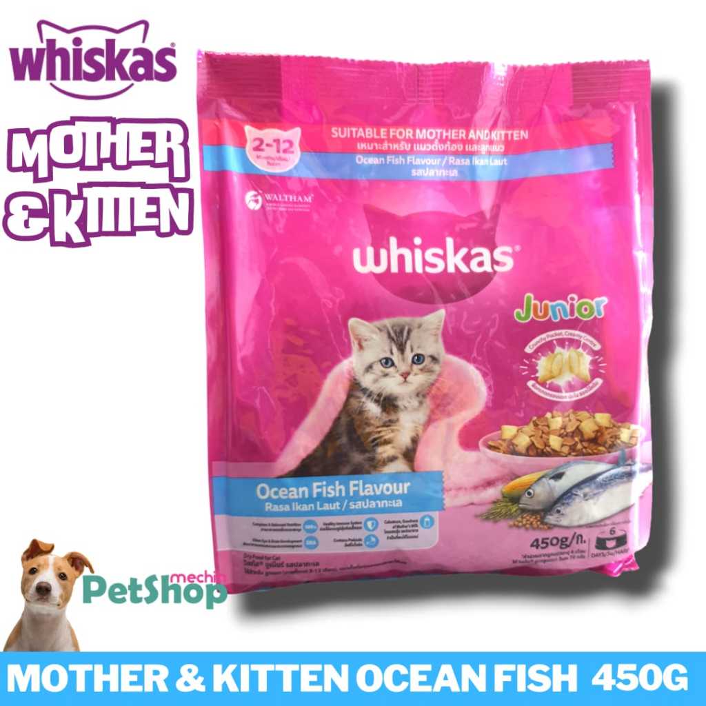 Jual WHISKAS JUNIOR MOTHER KITTEN OCEAN FISH FLAVOR WITH MILK 450gr ...