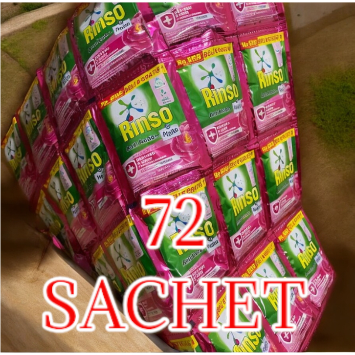 Jual 72 PCS Rinso Cair Renceng 18ml isi 72 sachet Anti Noda + Molto ...