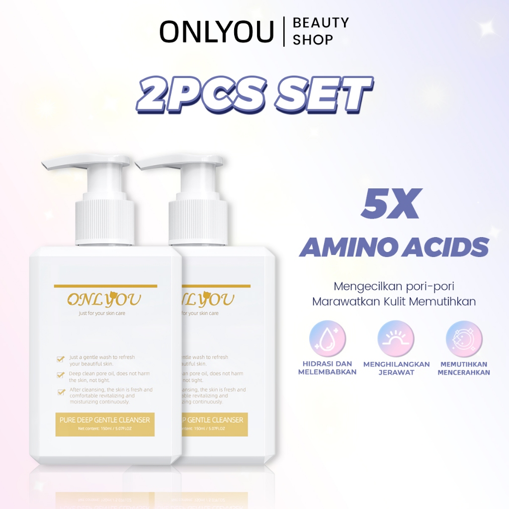 Jual 【BPOM】ONLYOU Amino Acid Facial Wash Deep Cleansing/Moisturizing ...
