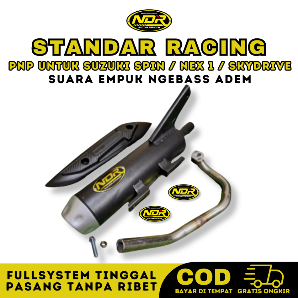 Jual NDR RACING PREMIUM V2 - Knalpot Standar Racing Suara Bas Adem PNP Untuk Suzuki Spin Nex 1 ...