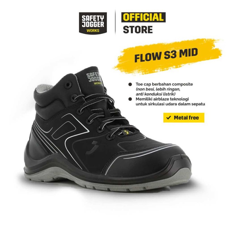 Jual Safety Jogger Works Flow S3 Mid Original Sepatu Safety | Shopee ...