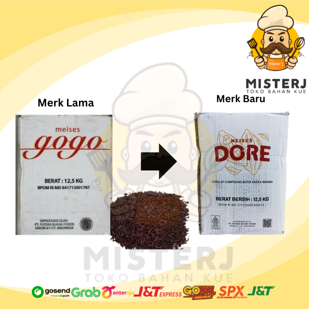 Jual Meses Chocolate Dore | 250 Gram | 500 Gram | 1 Kg | Taburan Meses ...