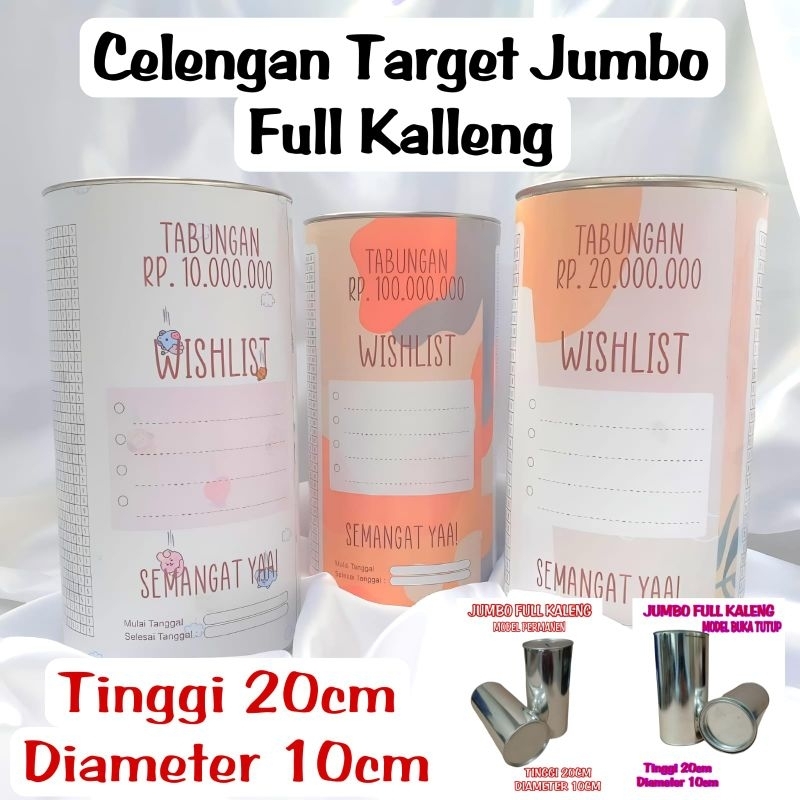 Jual Celengan Target Jumbo Full Kaleng Murah Buka Tutup Permanen ...