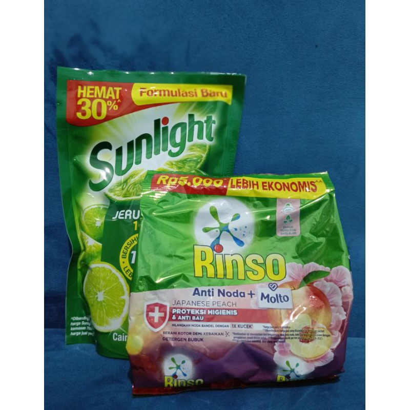 Jual SUNLIGHT pencuci piring *650ml GRATIS RINSO bubuk 240g | Shopee ...