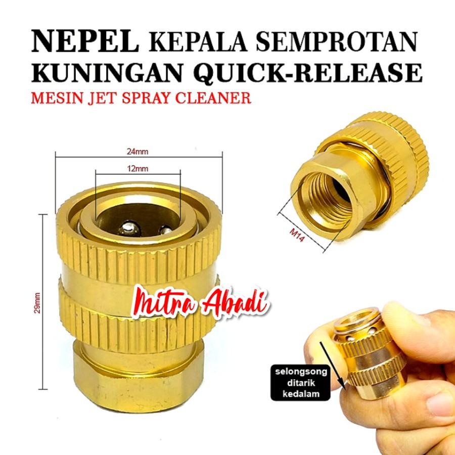 Jual Nepel Kepala Semprotan Kuningan Quick Release Jet Spray Cleaner ...