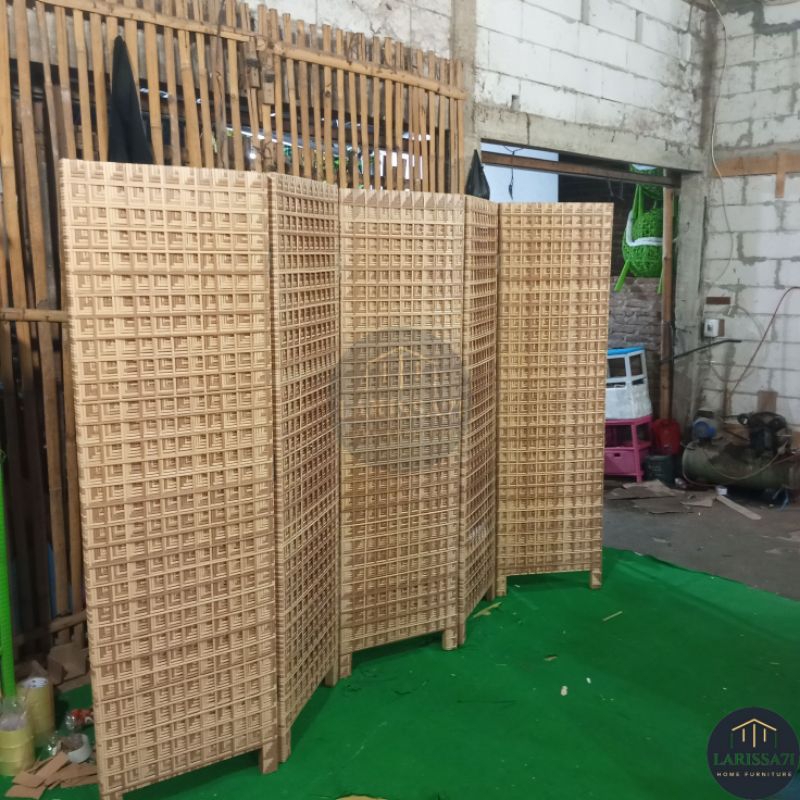 Jual Pembatas Ruangan Rotan Sintetis 5 Panel Motif 3D | Shopee Indonesia