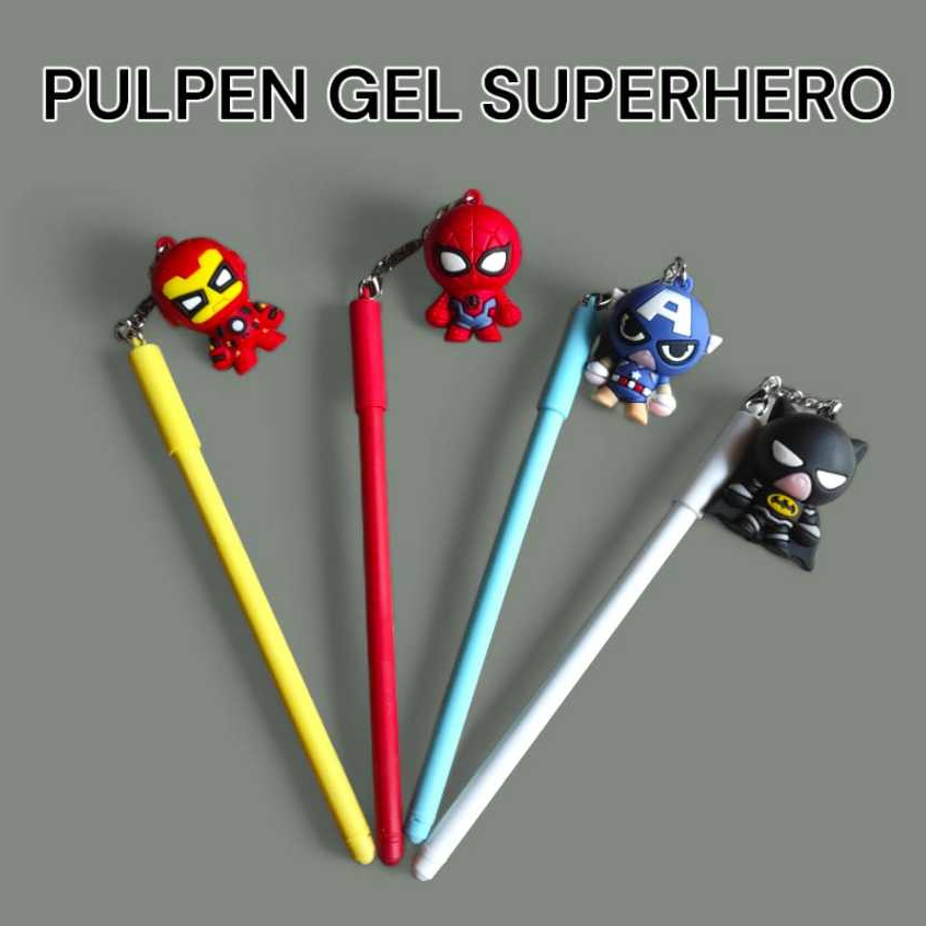 Jual PULPEN GEL 0.5MM SUPERHERO | SPIDERMAN | CAPTAIN AMERICA | BATMAN ...