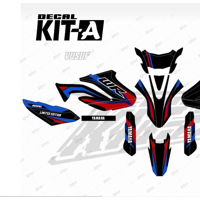 Jual Decal Yamaha wr 155 hitam biru merah stiker wr 155 bmw Full bdoy ...