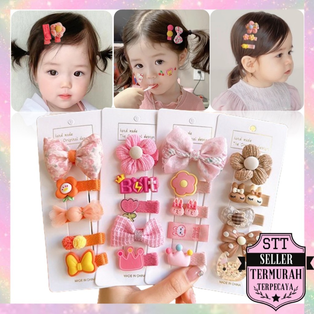 Jual STT Jepit Rambut Anak Perempuan Lucu 5 in 1 Jepitan Rambut Fashion ...