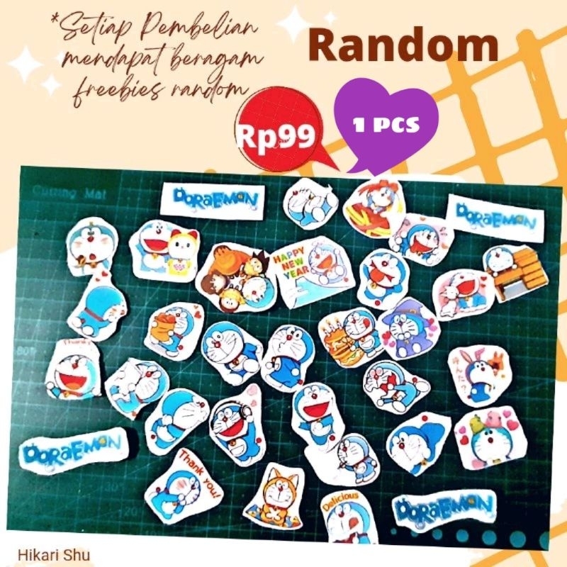 Jual Sticker Aesthetic Doraemon Random Harga Satuan murah Sticker ...