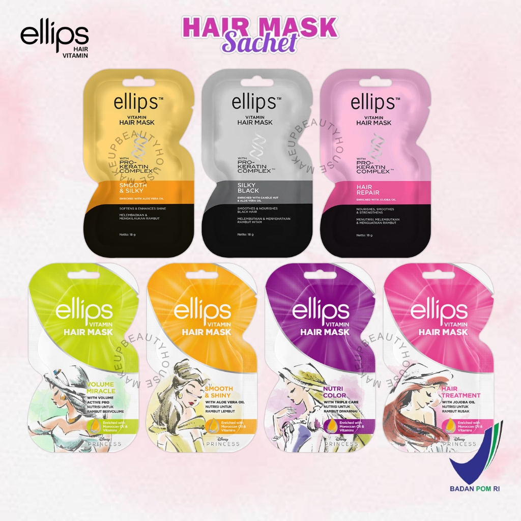 Jual ELLIPS Vitamin Hair Mask Sachet 20gr | With Pro Keratin Sachet ...