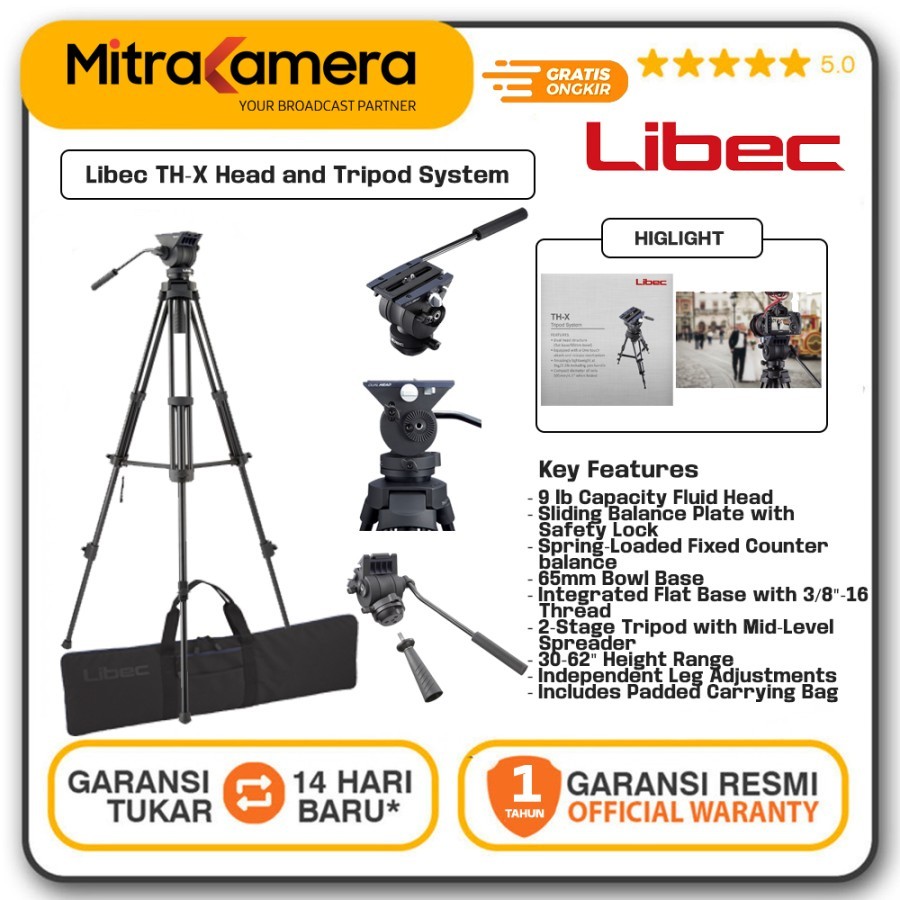 Jual Libec TH-X Head and Tripod System Garansi Resmi | Shopee Indonesia