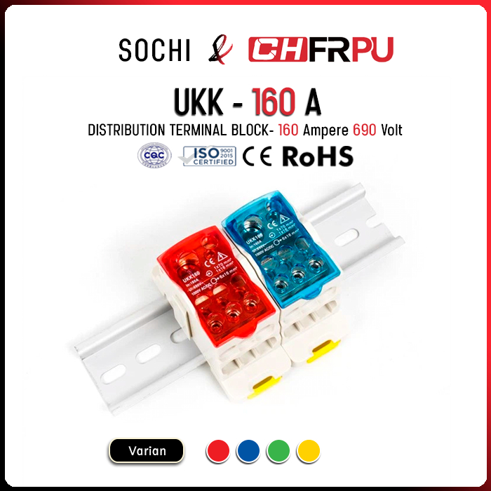 Jual CHFRPU - UKK 160 A Distribution Terminal Block 1 in 6 Out | Shopee ...