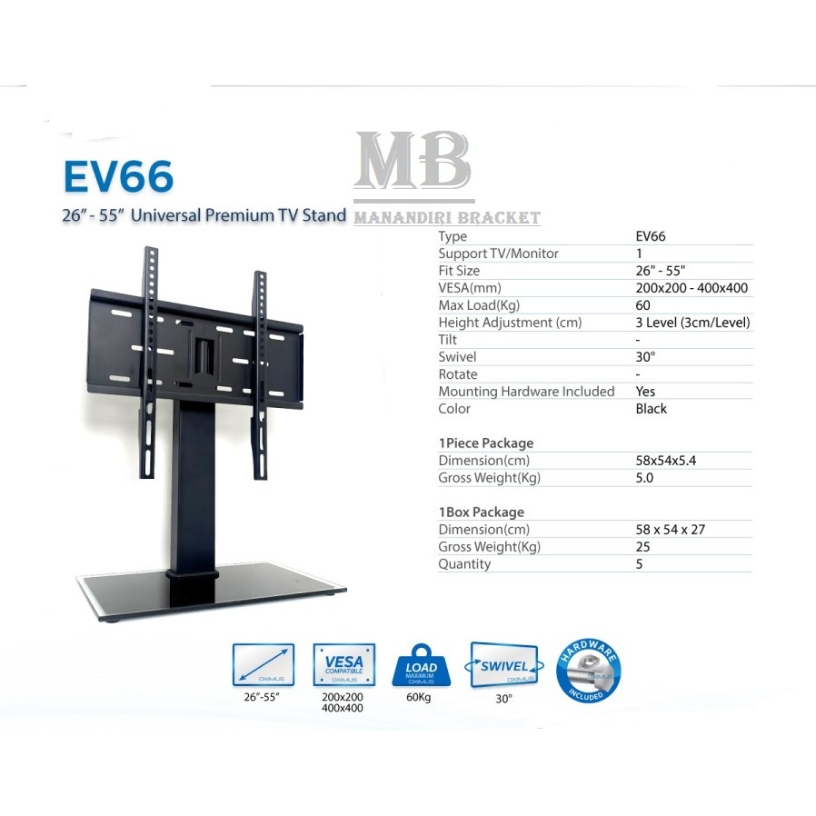 Jual Braket tv | Bracket stand kaki tv size 32 40 43 50 55 inch, braket ...