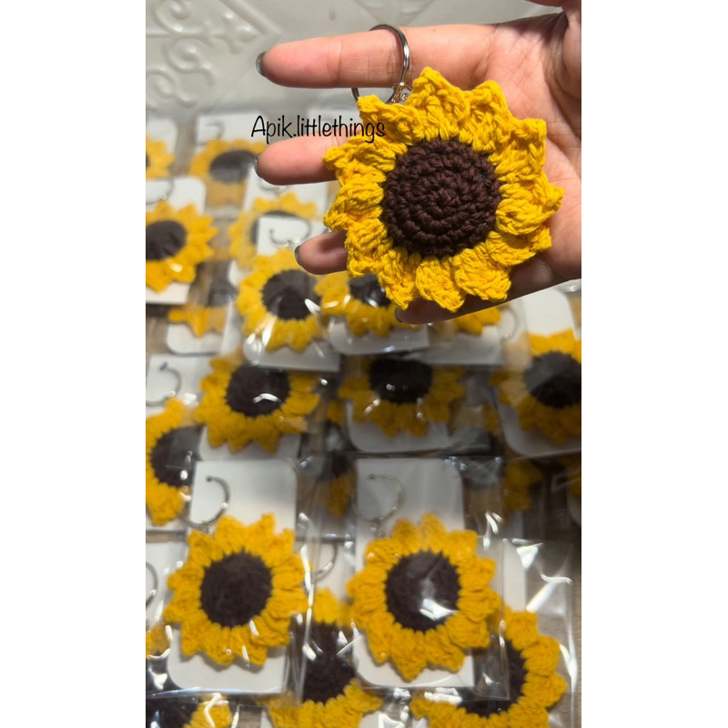 Jual Gantungan Kunci Bunga Matahari Bunga Matahari Rajut