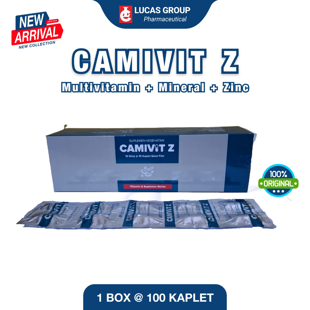 Jual CAMIVIT Z MULTIVITAMIN MINERAL ZINC BOX ISI 100 KAPLET | Shopee ...