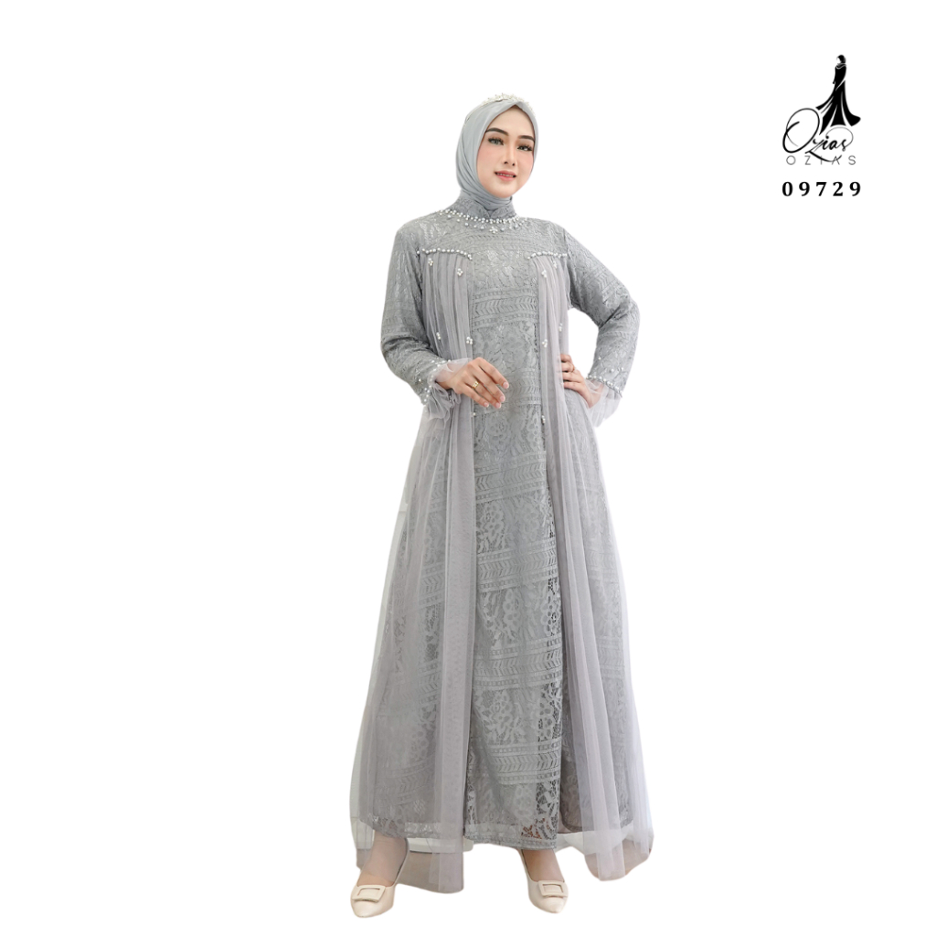 Jual Ozias - Gamis Brokat 09729 LD 105 I Gamis Muslimah Pesta I Dress Home | Shopee Indonesia