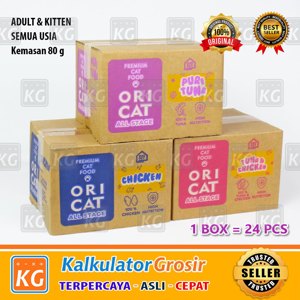 Jual ORICAT POUCH 80gr ORI CAT Pouch Makanan Kucing Basah Ori Cat Adult ...