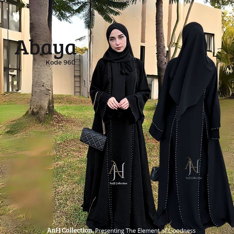 Jual Abaya Gamis Hitam 960 Intan Diamond Abaya Premium Saudi Dubai ...