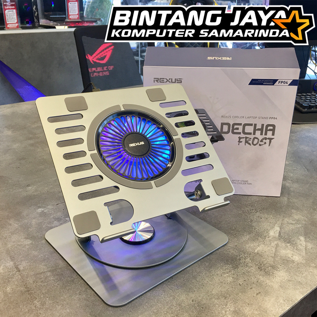 Jual Stand Laptop Adjustable Fan Cooler RGB REXUS Decha Frost FP04 ...