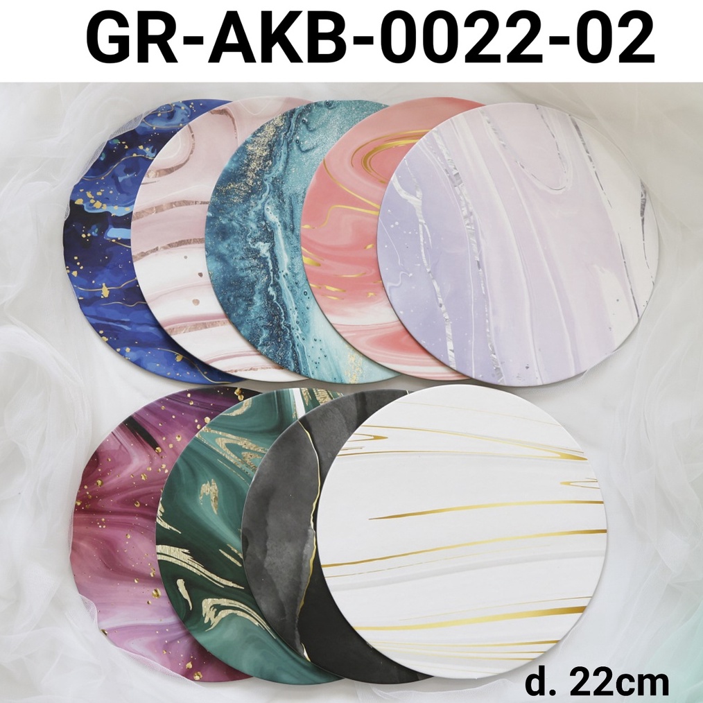 Jual SERBA SERBI GRAKB222 Cake board tatakan alas kue bulat 22cm marble ...