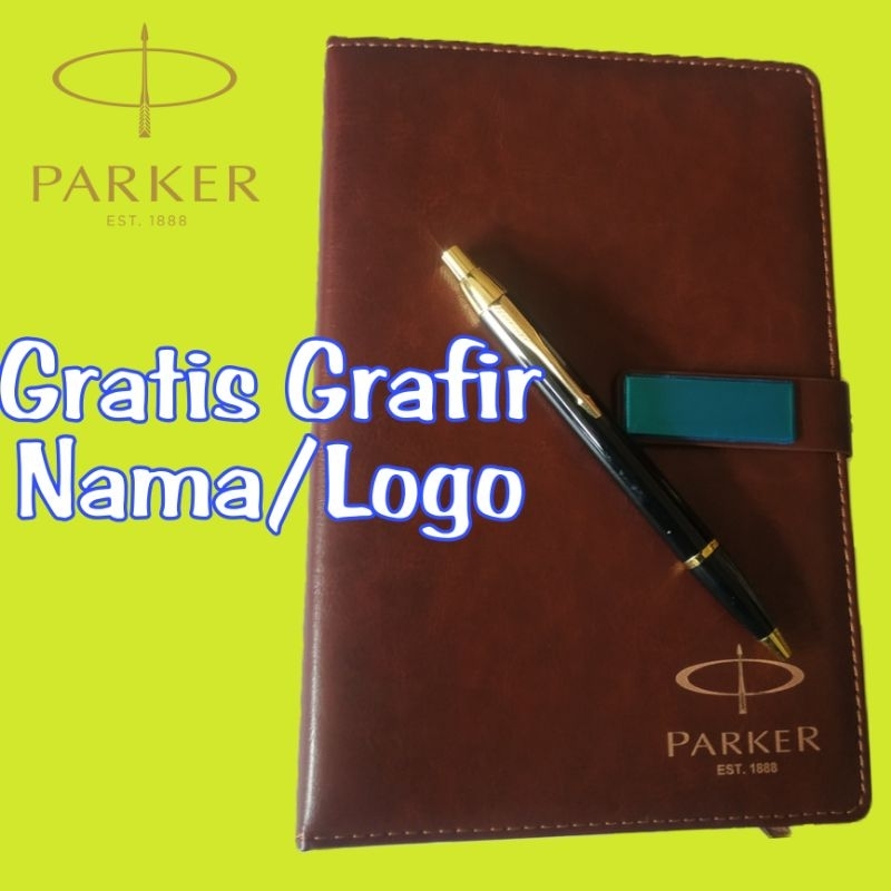 Jual notebook buku jurnal book A5 parker dan pulpen mewah exclusive ...