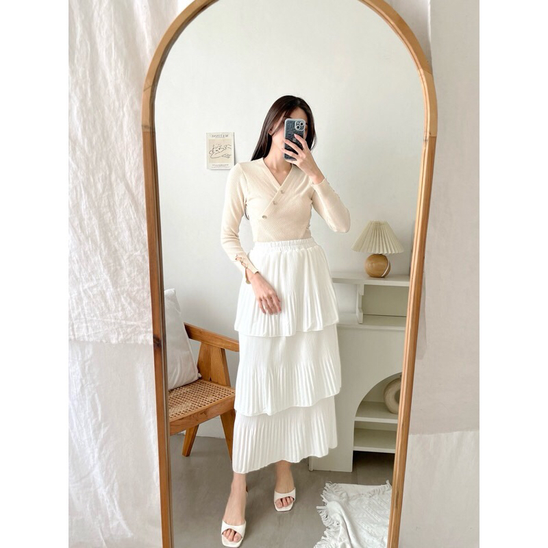 Jual Rok Ruffle Plisket / Rok Plisket Premium Ruffle | Shopee Indonesia