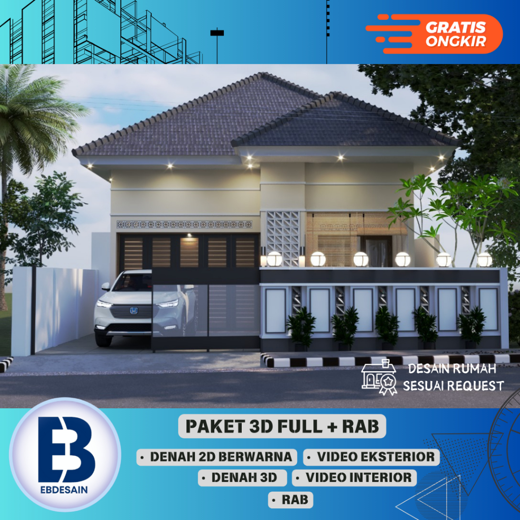 Jual Jasa Desain Rumah 3D LENGKAP dengan RAB (Rumah Kos Ruko Toko ...