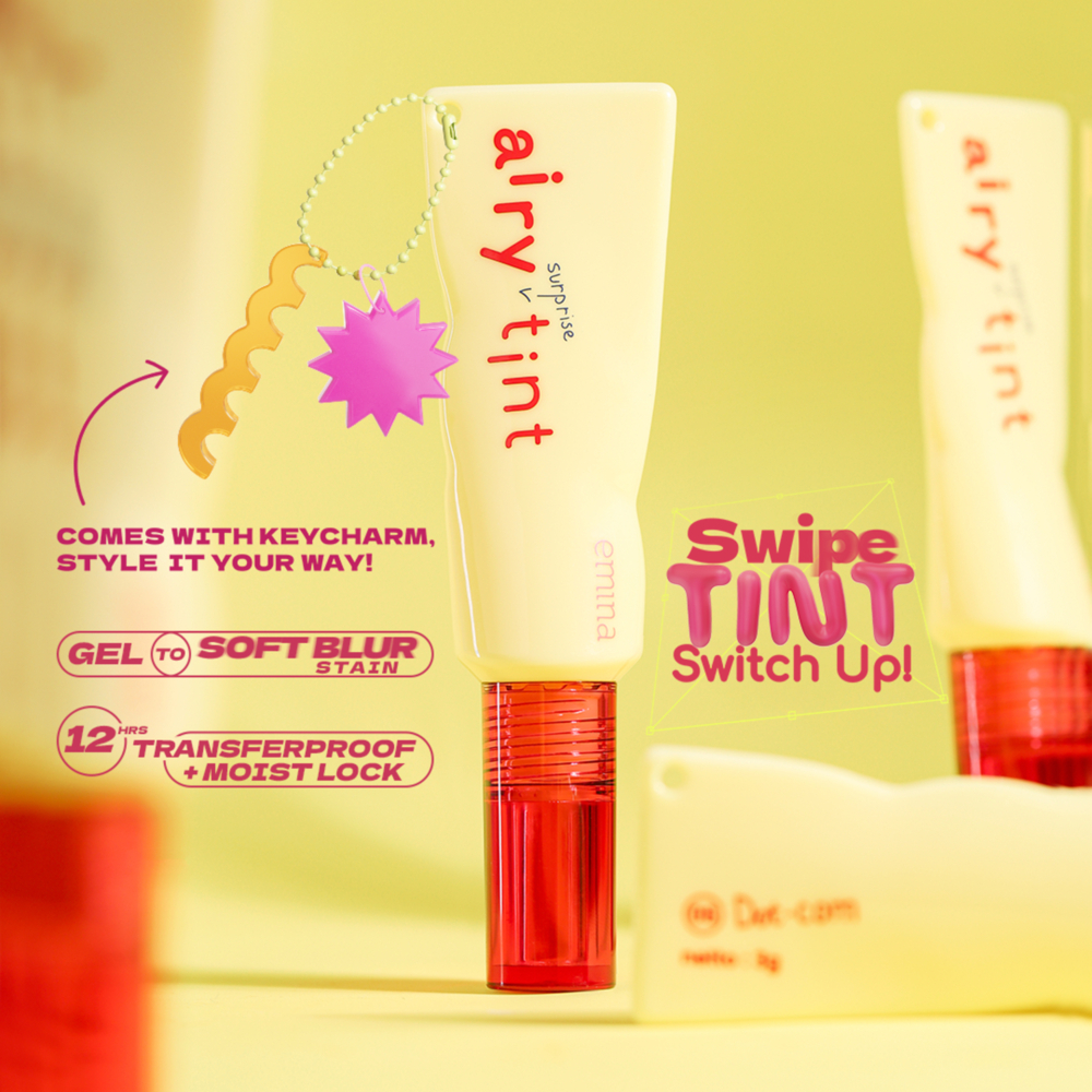 Jual Emina Airy Surprise Tint 3g + Keychain | Lip Tint Emina | Shopee ...