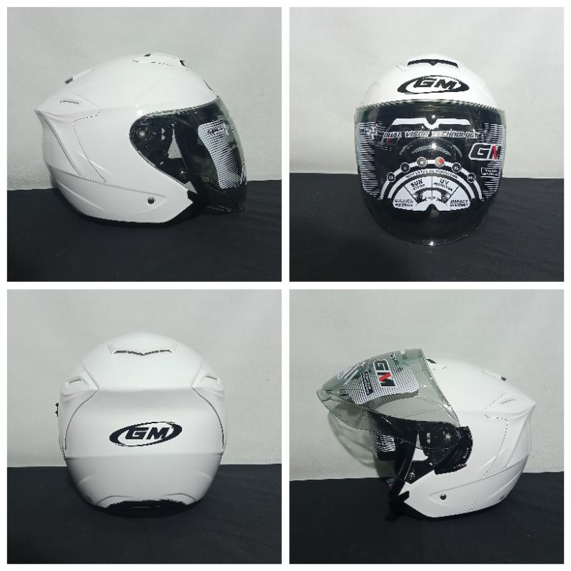 Jual HELM GM FURY WARNA SOLID ORIGINAL helm halfface SNI | Shopee Indonesia