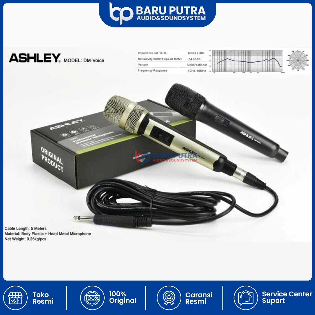 Jual Mic ASHLEY DM VOICE / Professional Dynamic Microphone (1Pcs ...