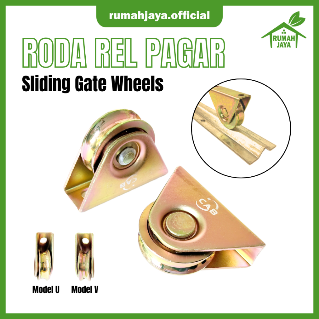 Jual RJO - Roda Pagar Rel Model U V 50mm 60mm 70mm / Roda Pintu Gerbang ...