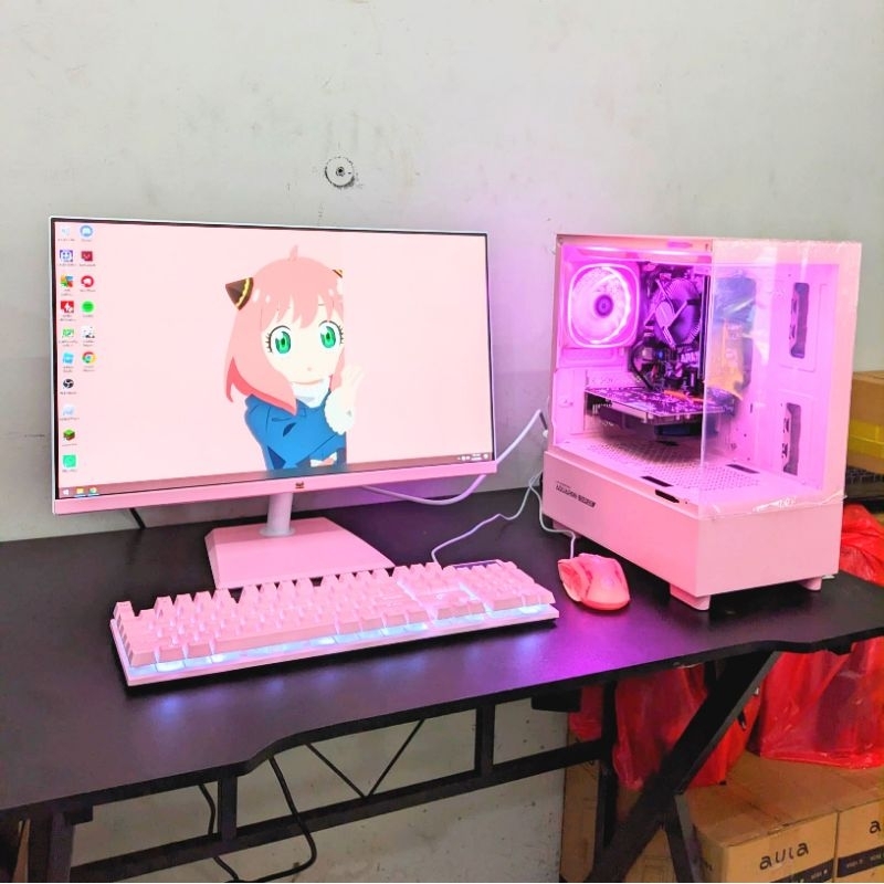 Jual PC FULL PINK INTEL CORE I5 RAM 16GB VGA 4GB LIVESTREAMING GAMING ...