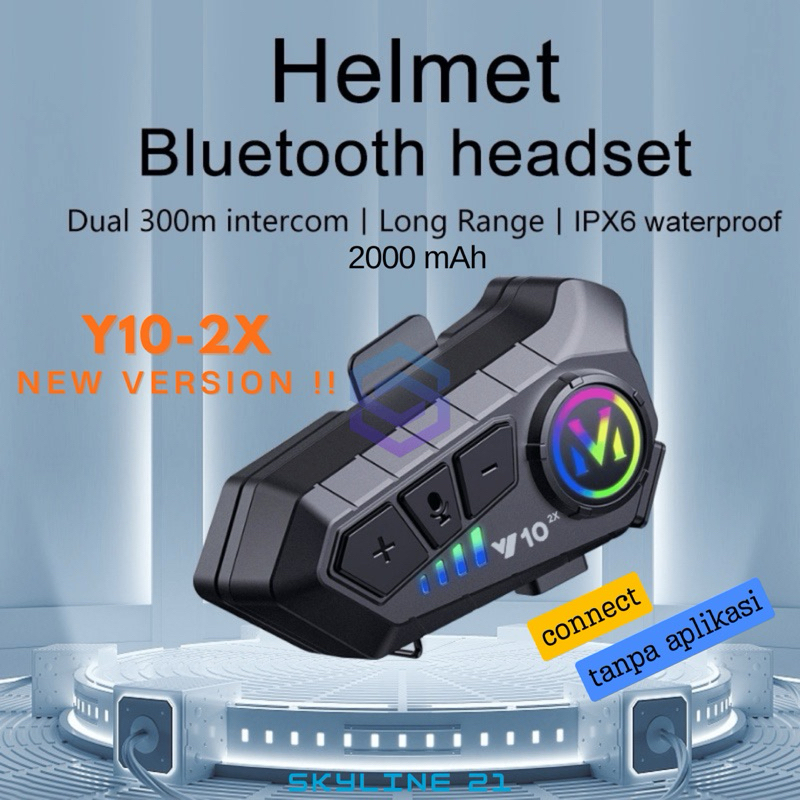 Jual INTERCOM HELM YP10 2X SHARING HEADSET HELMET BLUETOOTH VARIAN YP10 ...