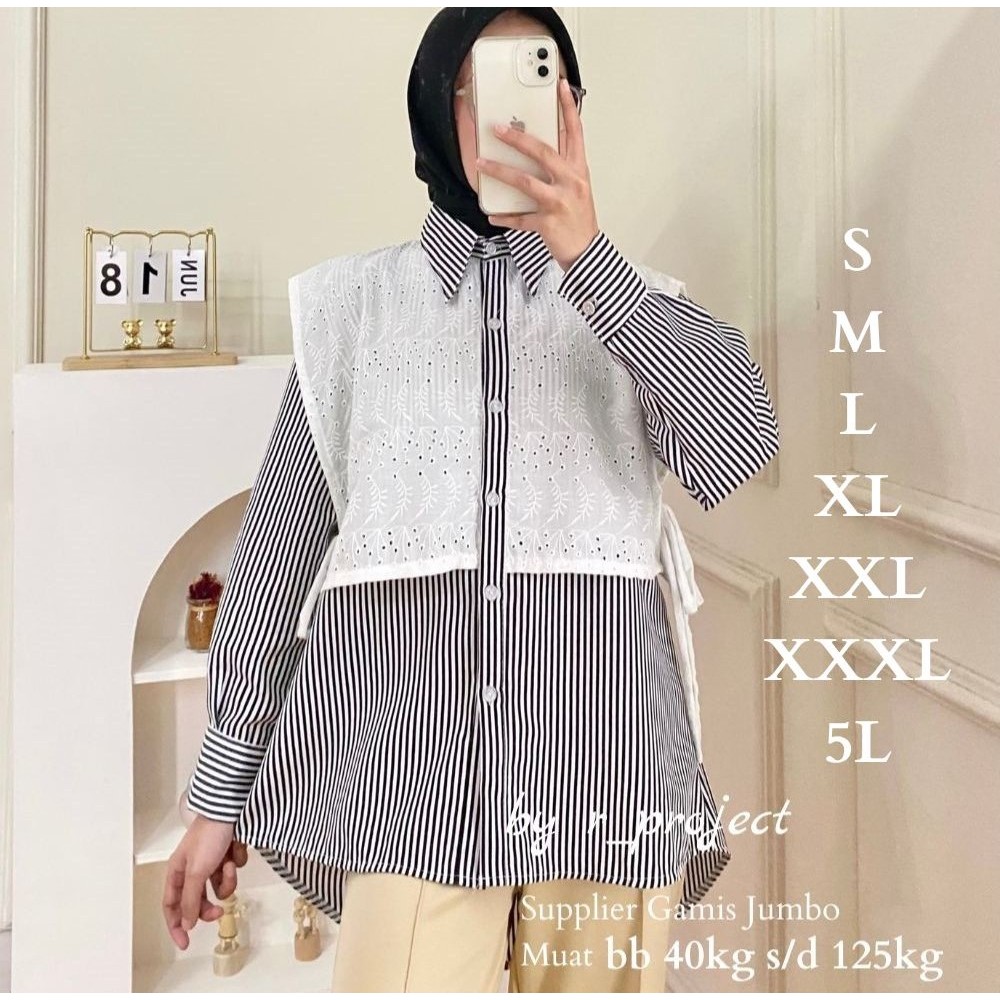 Jual ATASAN KEMEJA SALUR MIX KATUN PREMIUM | LD 140 130 120 110 DST | ATASAN KEMEJA JUMBO LYORA ...