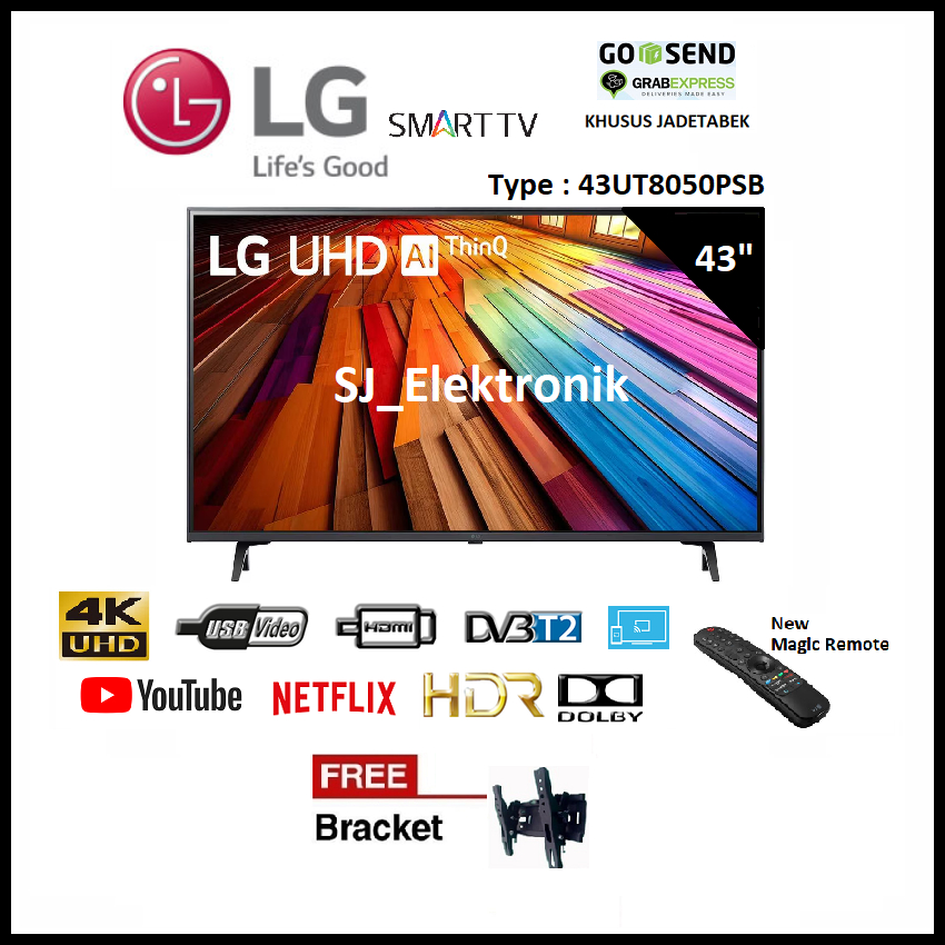 Jual Braket + LG 43UT8050PSB Smart TV UHD 4K | LED TV 43 Inch 43UT8050 ...