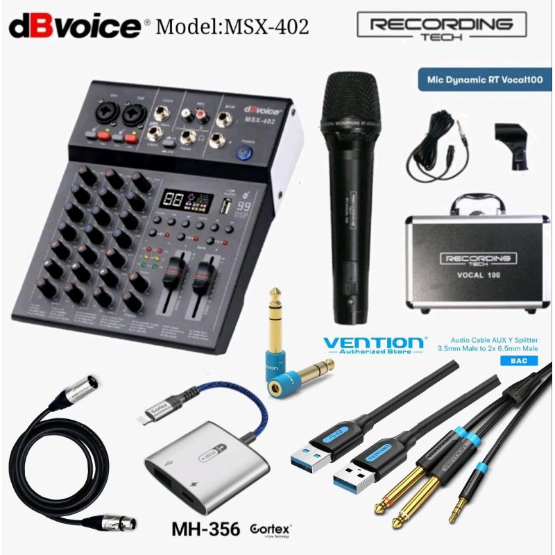 Jual Paket Mixer Audio dBvoice MSX402 Mic Recording Tech Vocal 100 ...