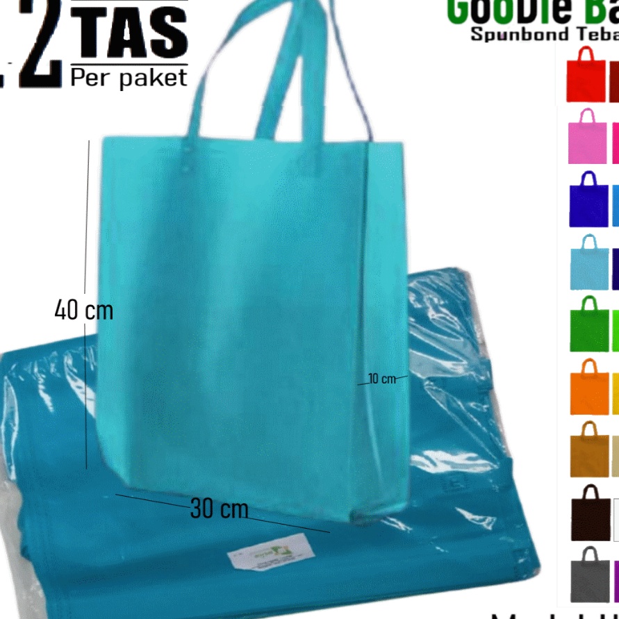 Jual KF7 1 Lusin isi 12 Tas Kain Spunbond Goodie Bag Tali Ukuran L 3x4 cm ntuk Kantong Belanja ...