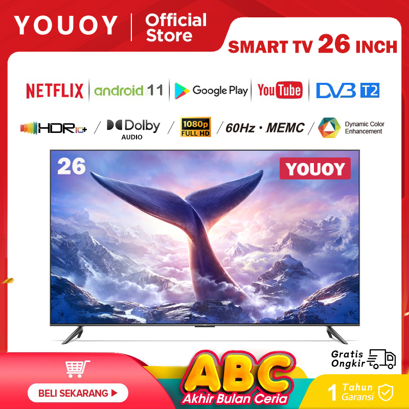 Jual Terkini Smart TV 26 Inch - TV Android OS 12.0 - Panel A+/FHD 2K ...